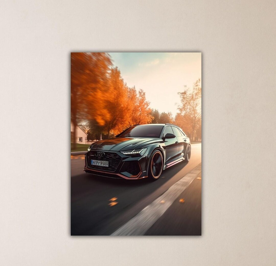 Audi RS6 Black Poster,sport Car Canvas Ready to Hang Art Audi RS6 Car ...