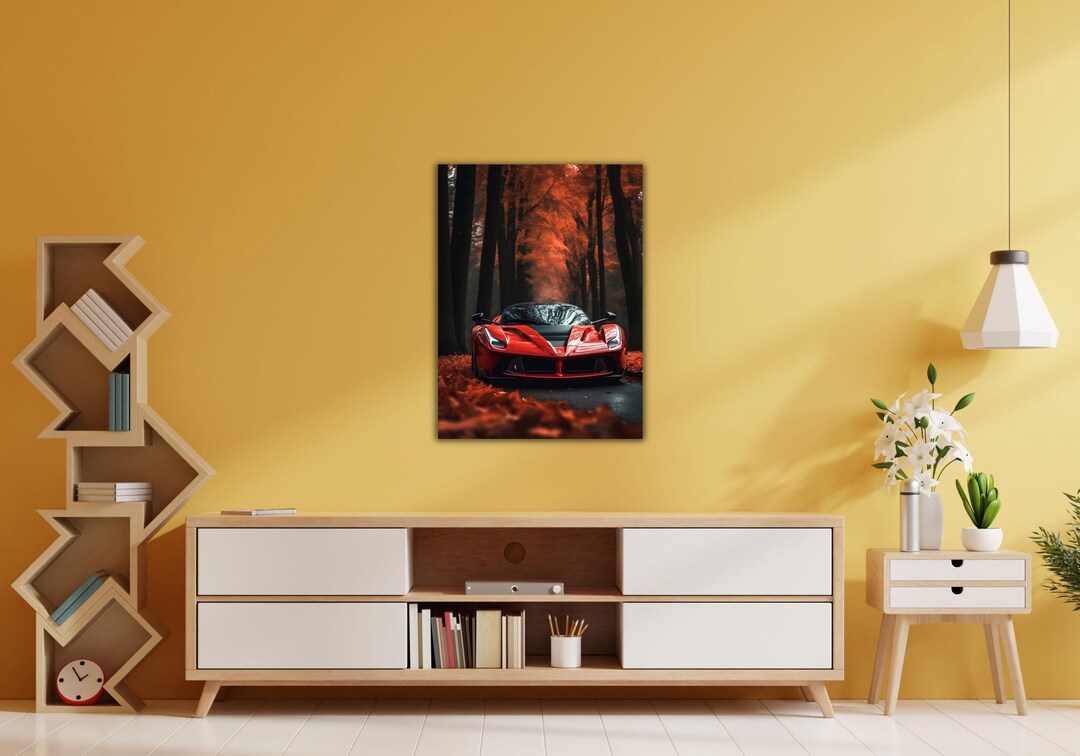 Red Ferrari Poster,ferrari Canvas,ready to Hang Art,ferrari Inspired ...
