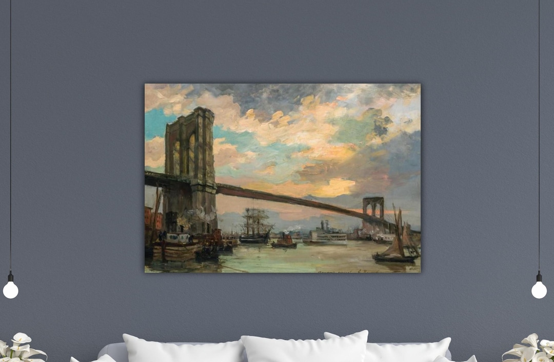 Emile Renouf Le Pont De Brooklyn Poster Renouf Canvas Modern Printing ...