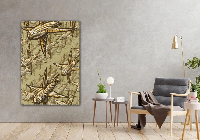 M C Escher Depth Canvas Maurits Cornelis Escher Poster Ready to Hang ...