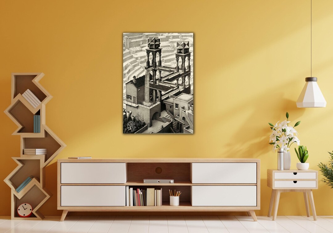 M C Escher Waterfall Canvas Cornelis Escher Waterfall Poster Gift of ...