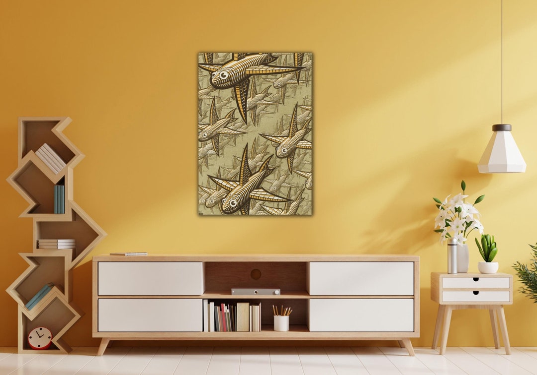 M C Escher Depth Canvas Maurits Cornelis Escher Poster Ready to Hang ...