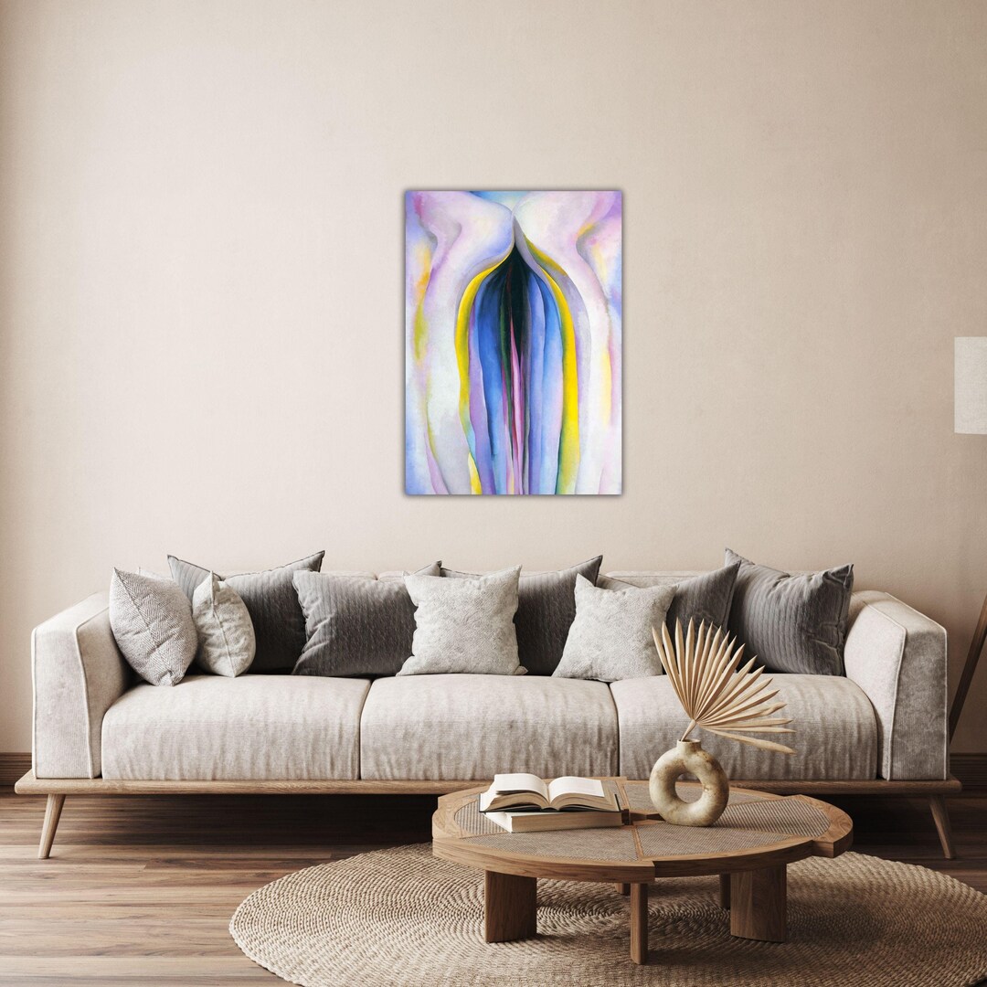 Georgia O'keeffe Grey Lines With Black Blue and Yellow Canvas O'keeffe ...