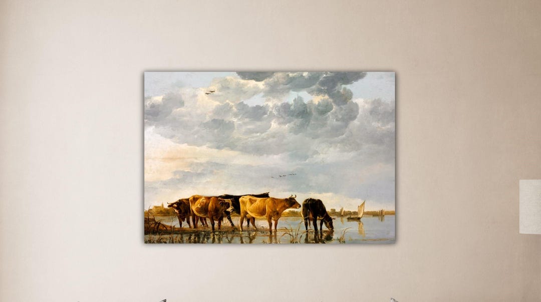 Aelbert Cuyp Cows in a River Poster Aelbert Cuyp Wall Art Gift of Home ...