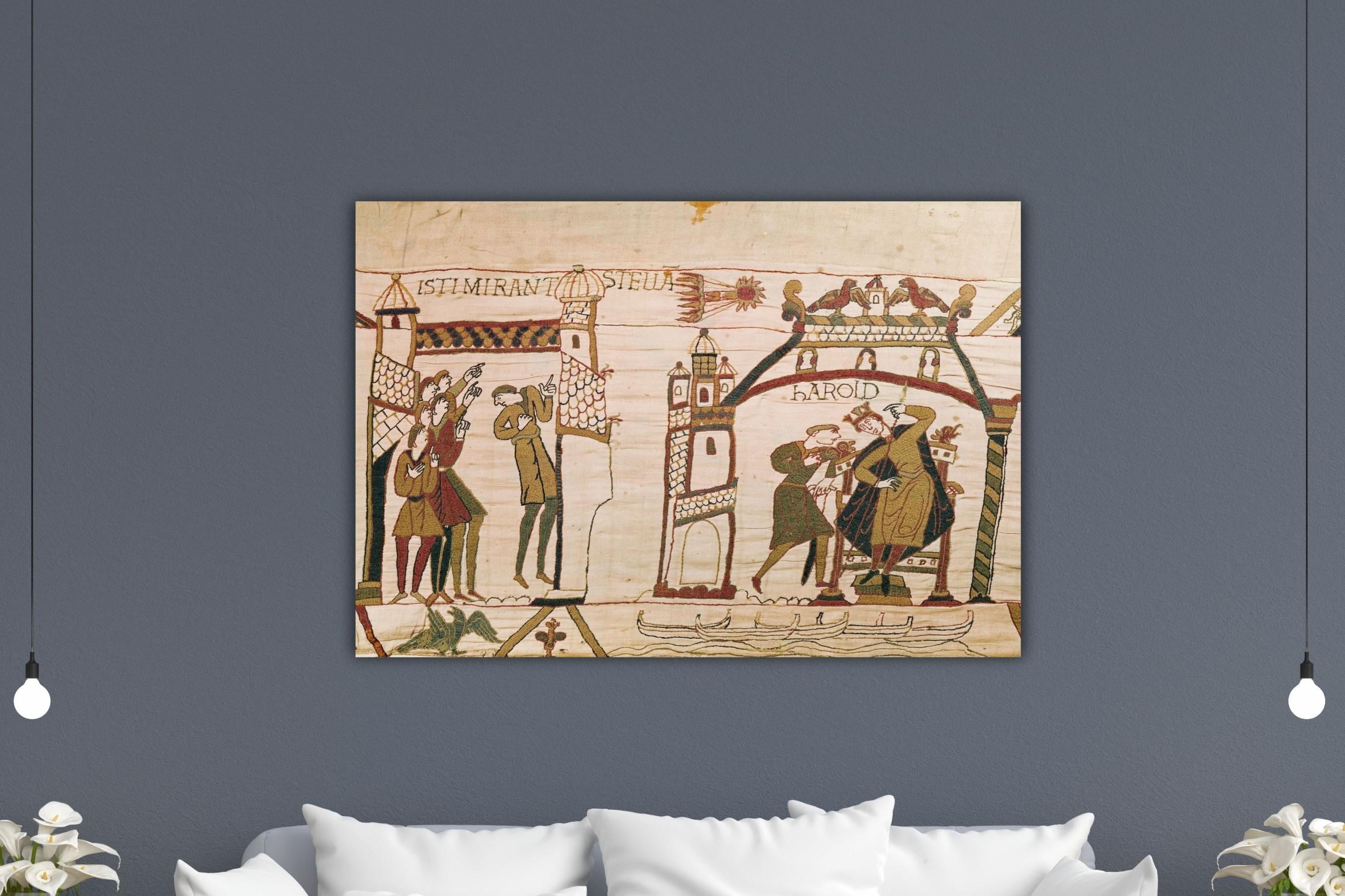 Halley's Comet and Harold Receiving Bad News Canvas Detail From the ...