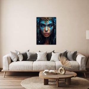 African Blue Face Paint Woman Wall Art African Printing African Woman ...