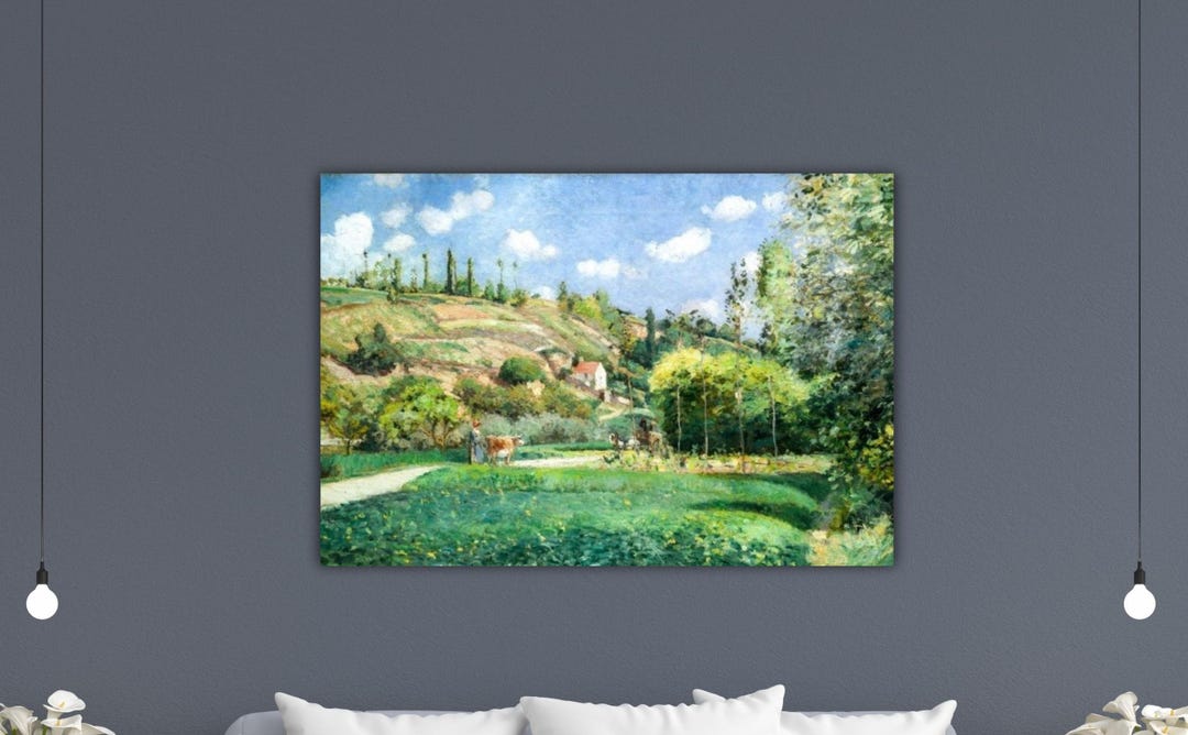 Camille Pissarro - Un pastor de vacas en Valhermeil Wall Art Auvers-sur ...