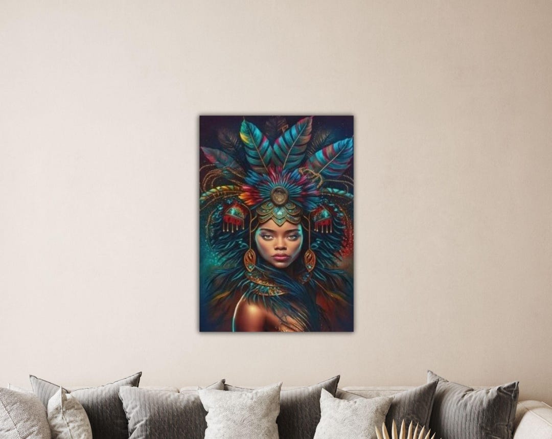 African Woman With Plume Wall Art African Printing African Woman With ...