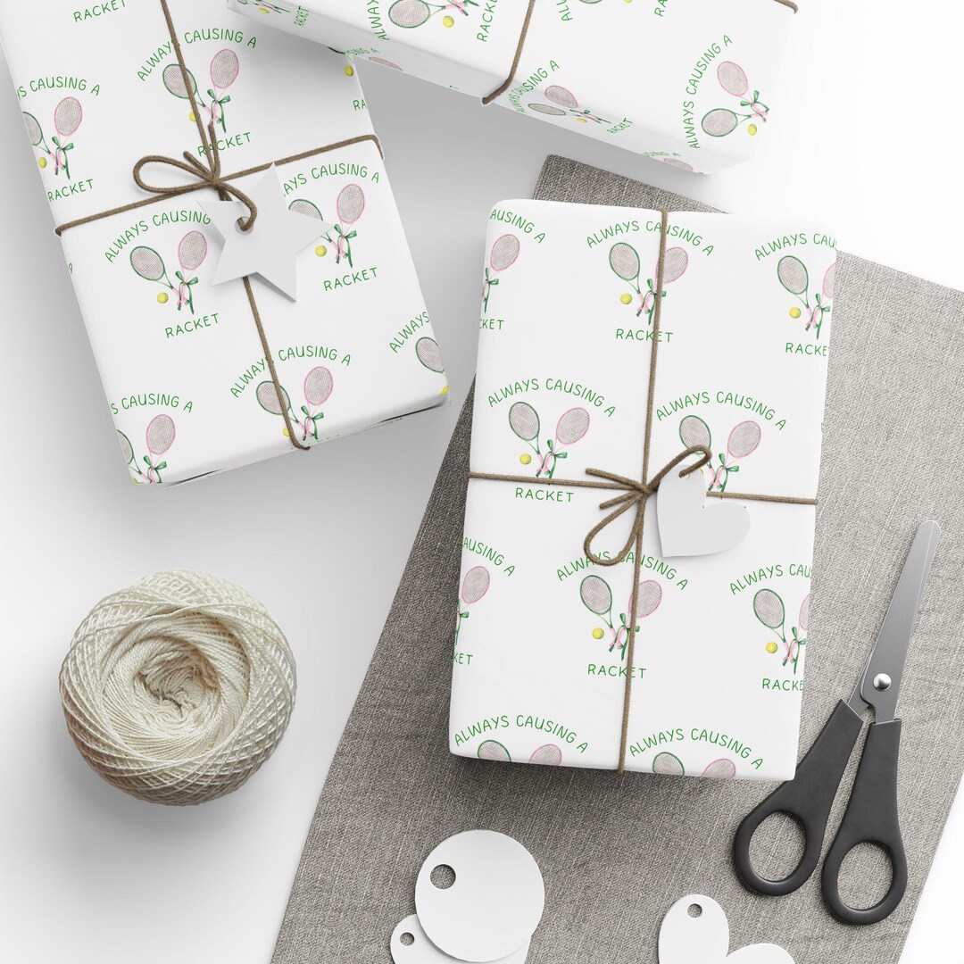 Tennis Racket Wrapping Paper: Sporty Gift Wrap for Tennis Fans - Etsy