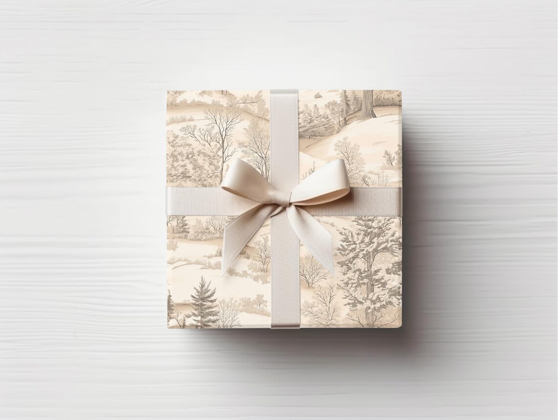 Vintage Toile Wrapping Paper: Elegant Countryside Design - Etsy