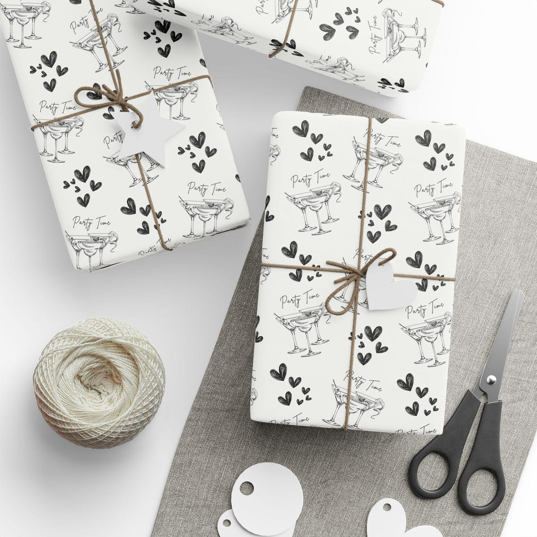 Cocktail Party Wrapping Paper: Celebration Gift Wrap - Etsy