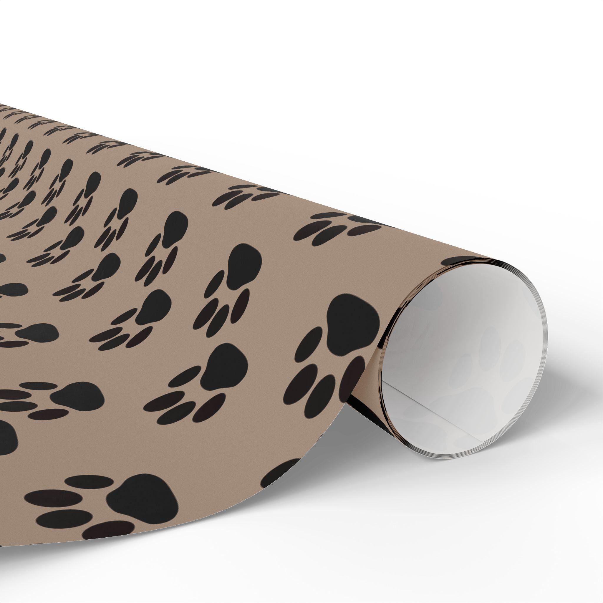 Dog Paw Print Wrapping Paper for Pet Lovers Gift Wrap Great for ...