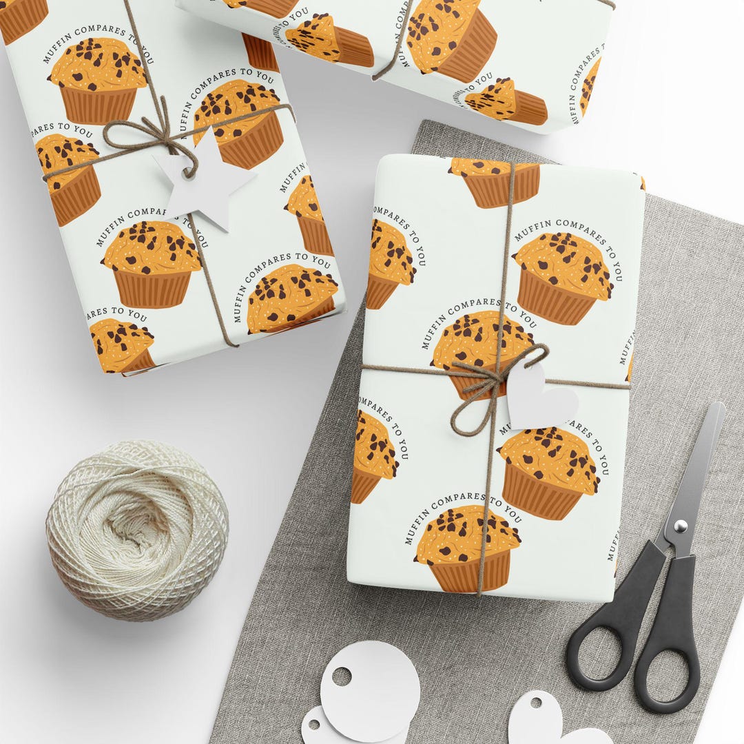 Funny Muffin Pun Wrapping Paper, Birthday Gift Wrap - Etsy UK