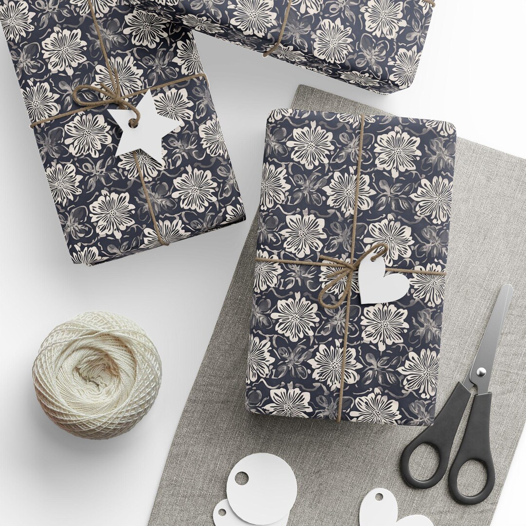 Traditional Modern Wrapping Paper Elegant Gift Wrap for Birthdays ...