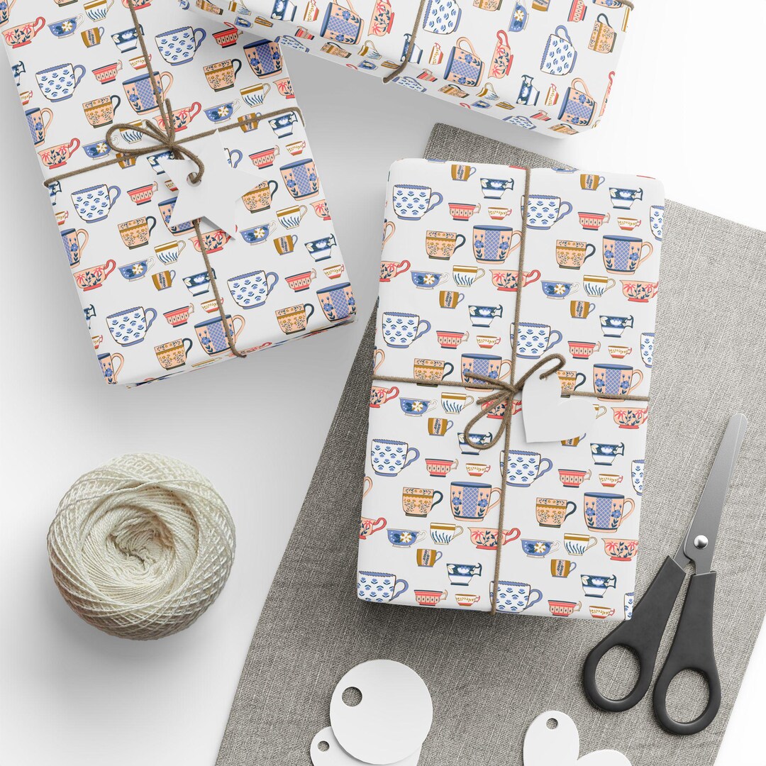 Vintage Tea Cup Wrapping Paper: Whimsical Tea Lover Gift Wrap - Etsy