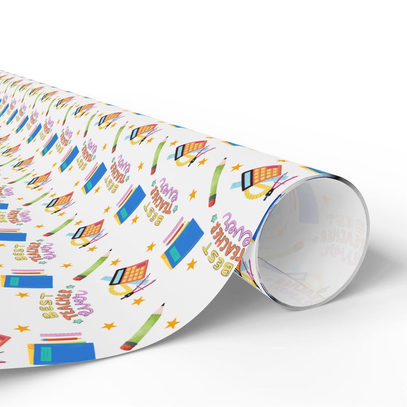 Teacher Appreciation Gift Wrap: School Theme, Matte or Glossy Finish - Etsy