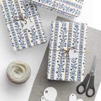 Blue Toile De Jouy Wrapping Paper: French Country Gift Wrap - Etsy