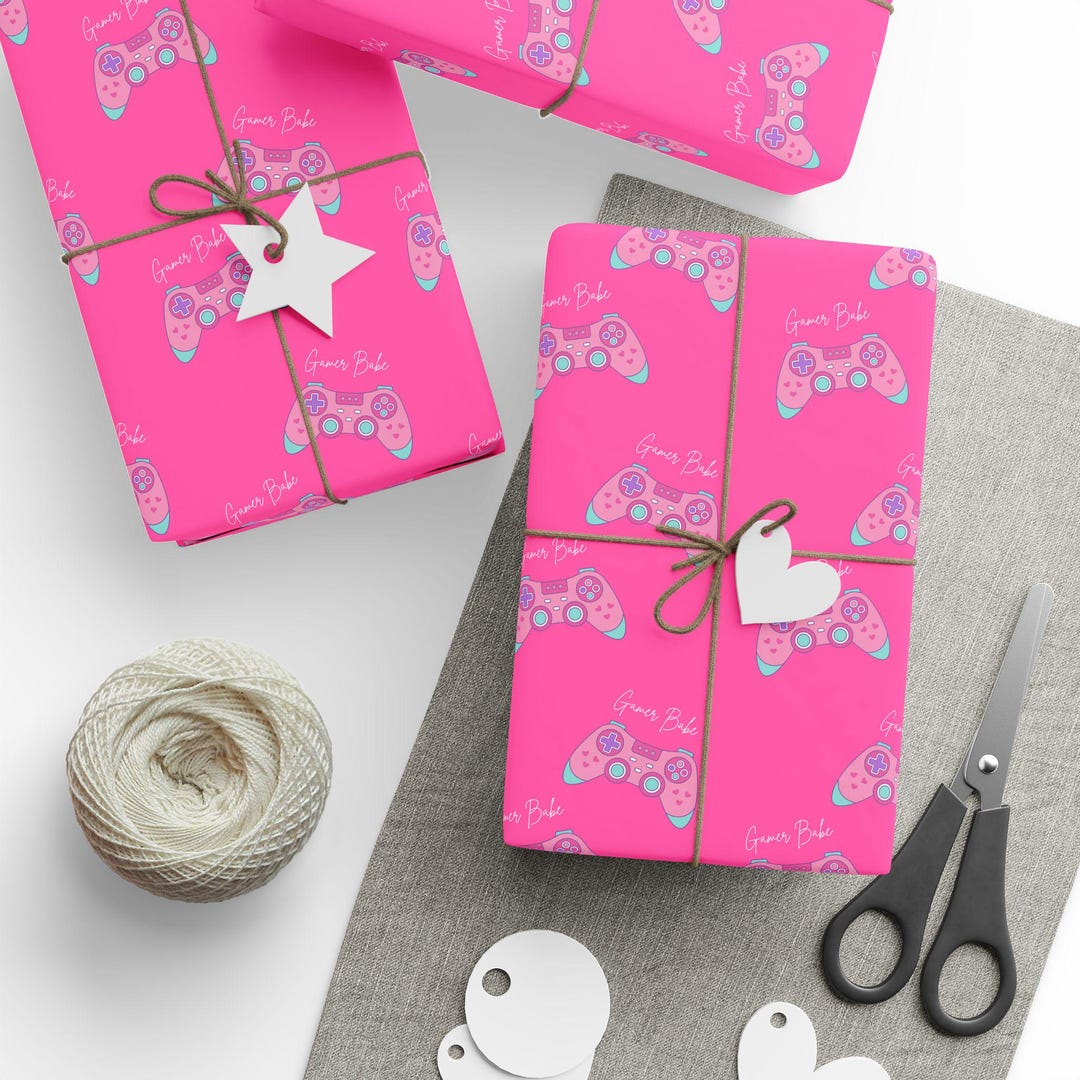 Pink Gamer Babe Wrapping Paper: Girly Video Game Gift Wrap - Etsy