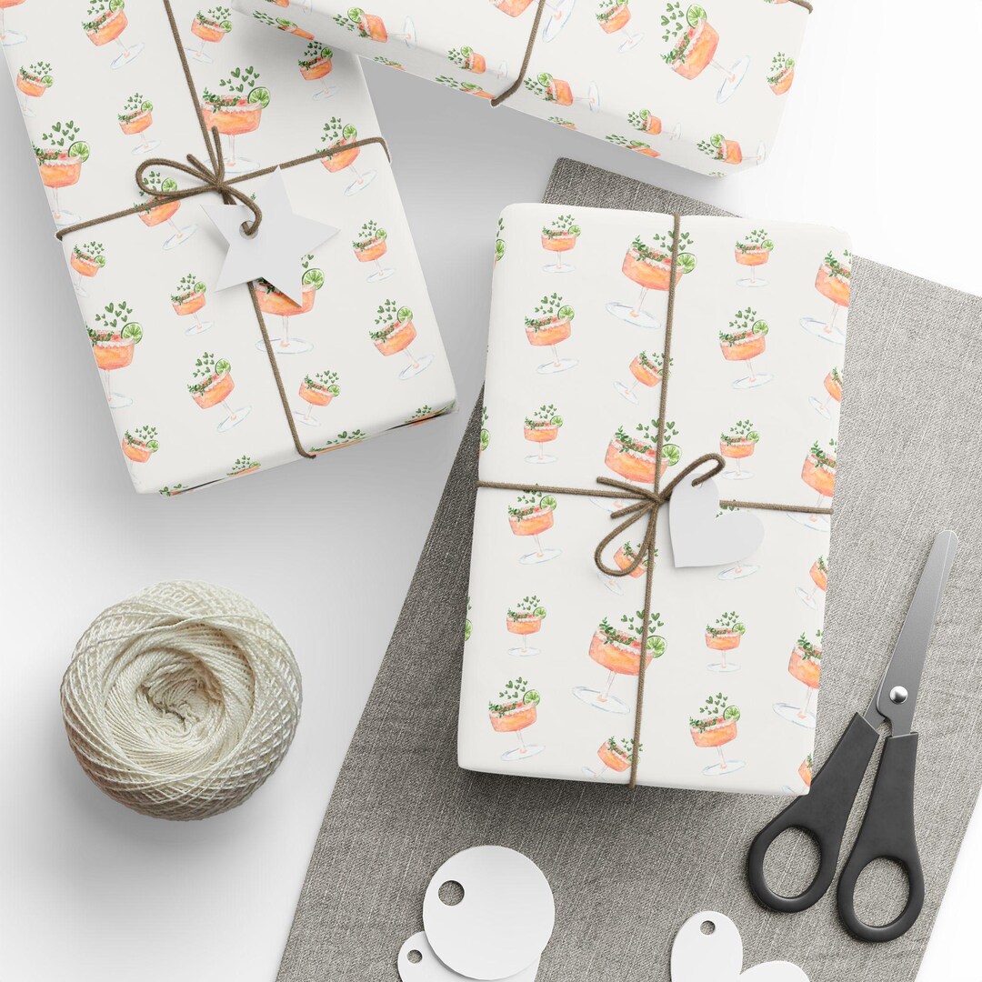 Cocktail Wrapping Paper: Fun Summer Drink Design - Etsy