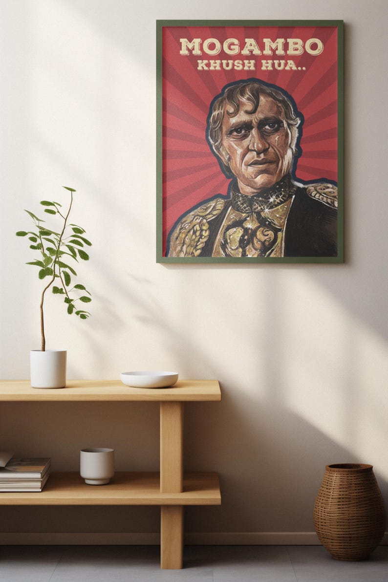 Mogambo Khush Hua Poster: Iconic Bollywood Villain Wall Art - Etsy