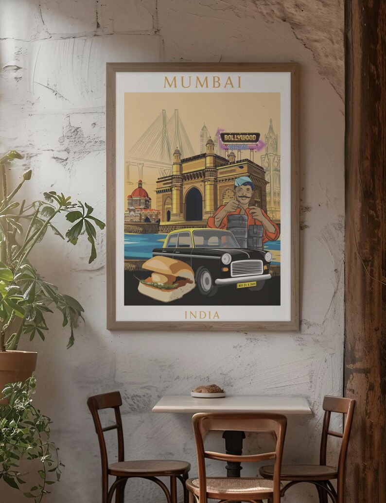 Mumbai Skyline Poster: Vibrant India Travel Wall Art - Etsy