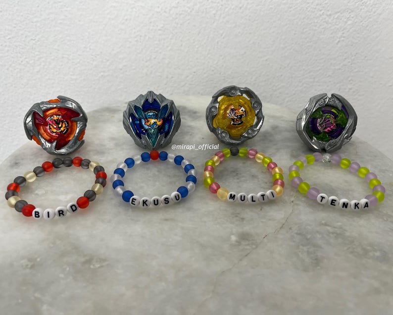 Beyblade X Handmade Custom Bead Kandi Bracelets - Bird Robin Kazami ...