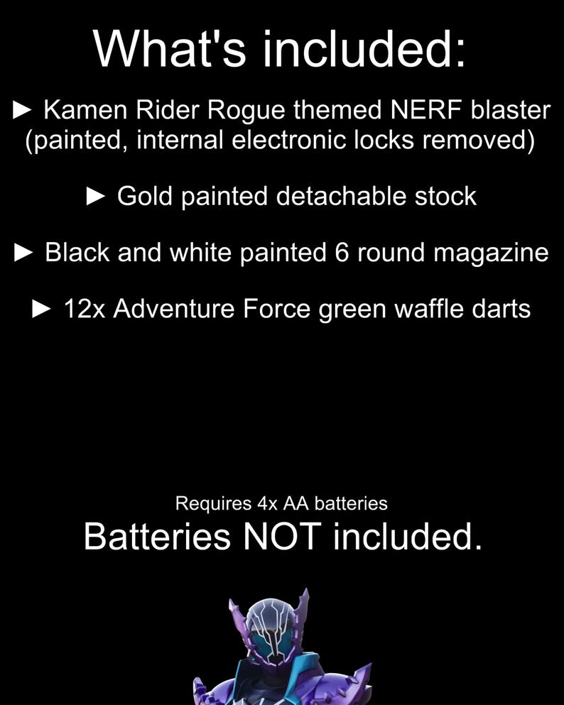 Kamen Rider Rogue NERF Stryfe Custom Painted Blaster Flywheel Foam Dart ...