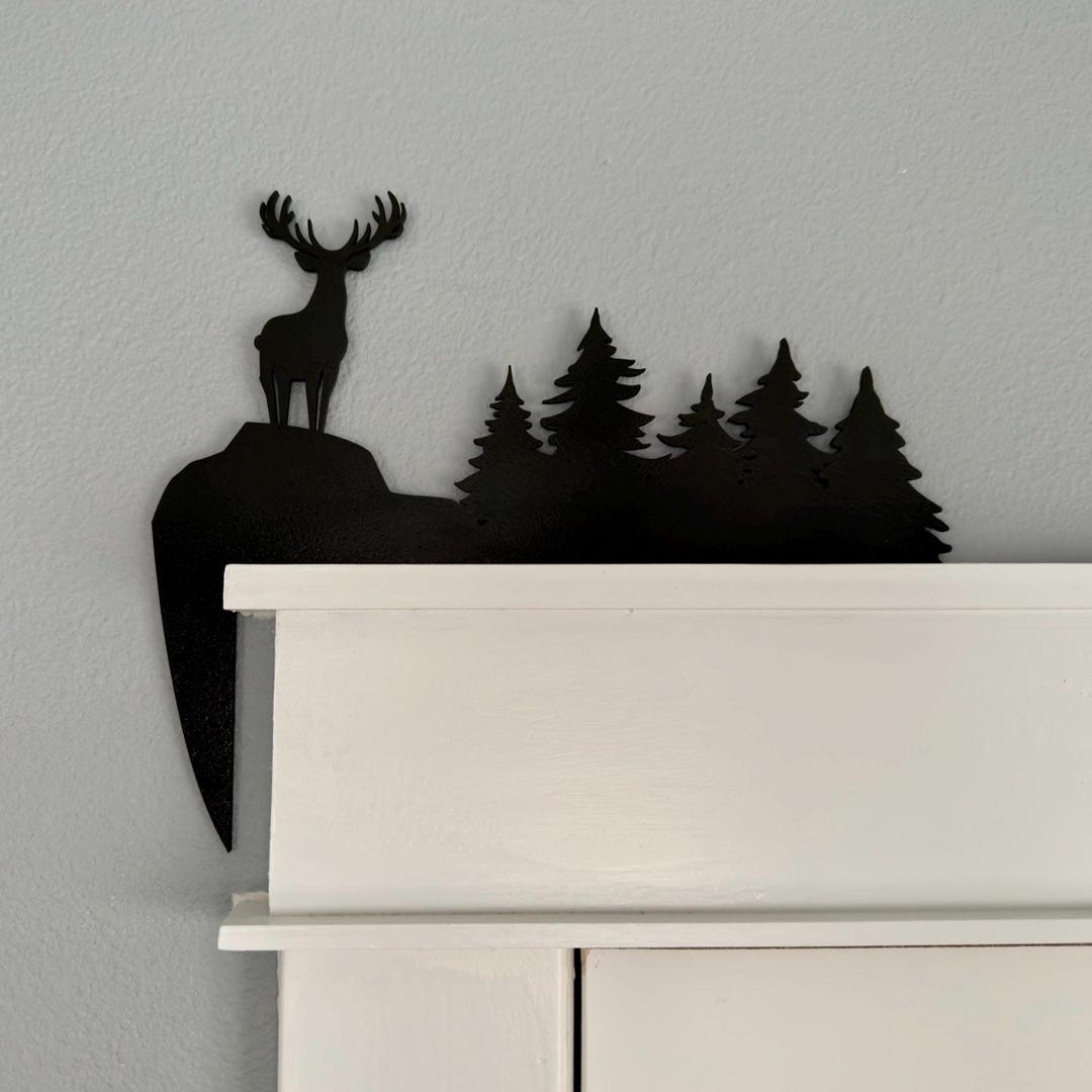 Deer on Mountain Door Corner Decor - Etsy