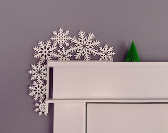 Christmas Door Corner Metal Sign, Snowflake Door Corner, Christmas Sign ...