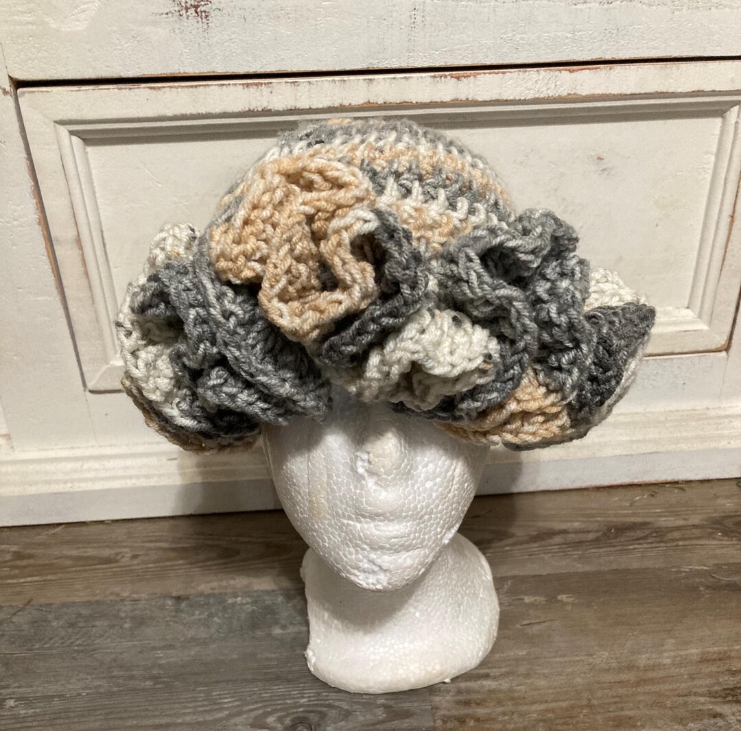 Handmade Crochet Ruffle Beanie – Women's Boho Fashion Hat - Etsy