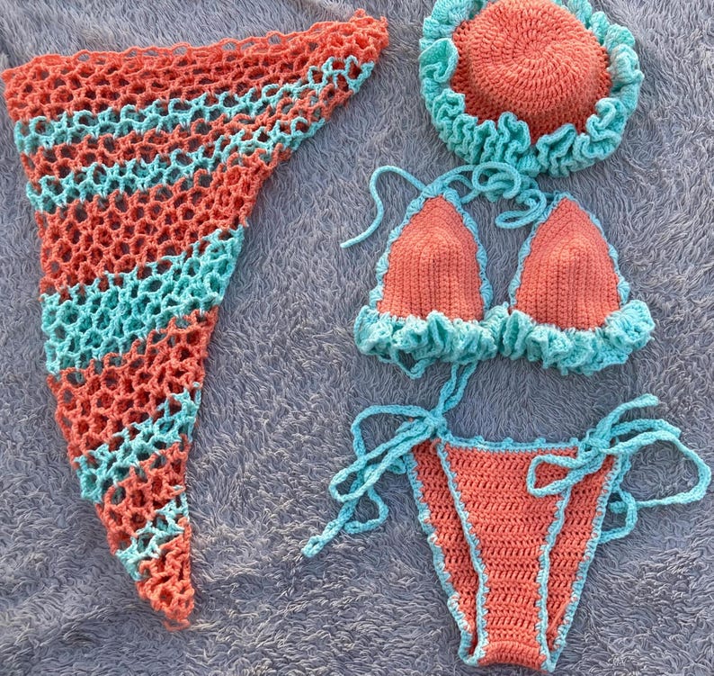 Handmade Crochet Bikini Set-custom Made and Sizes-summer Beachwear ...