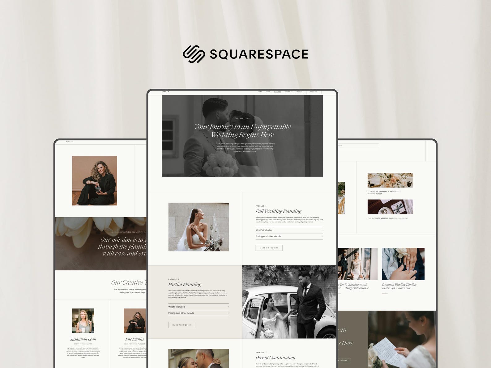 Evelyn | Squarespace Website Template for Photographers, Event Planners ...