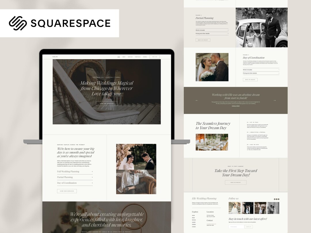 Evelyn | Squarespace Website Template for Photographers, Event Planners ...
