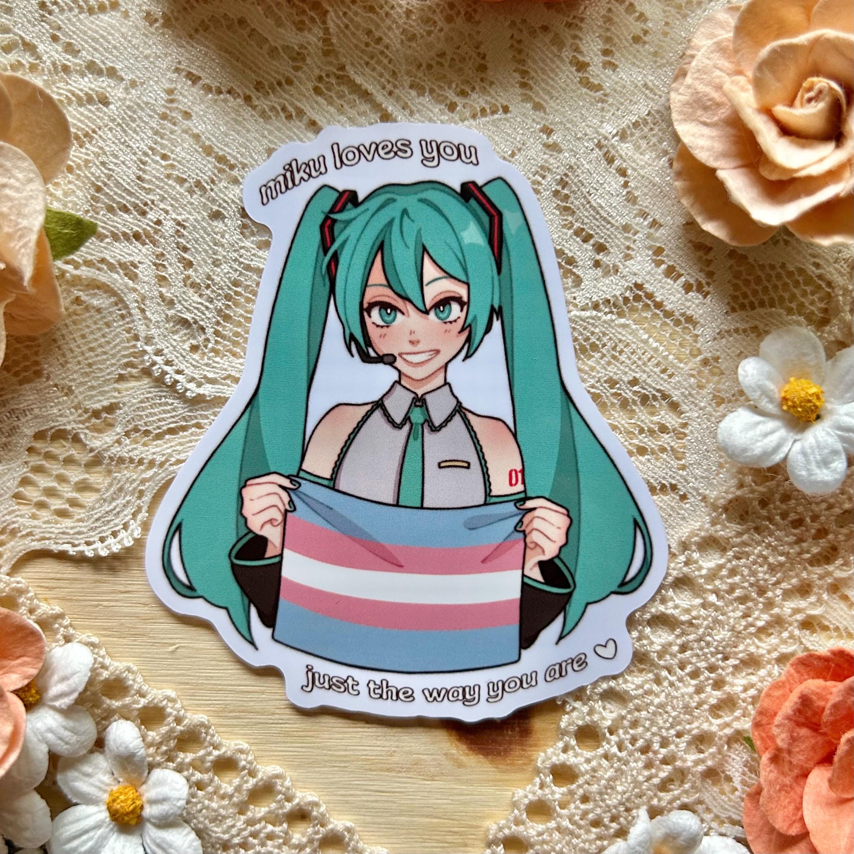 LGBT Hatsune Miku Stickers (lesbian Flag, Pride Flag, Bisexual Flag ...
