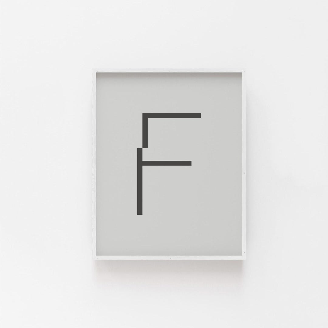 Capital Letter F Monogram Art Print for Children's Room Decor - Unique ...