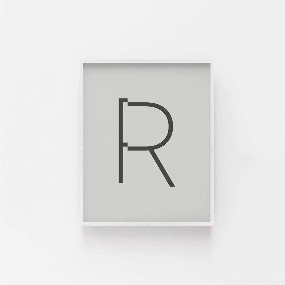 LETTER R GIFTED MONOGRAM Download | Art Print for Dorm Gift for College ...