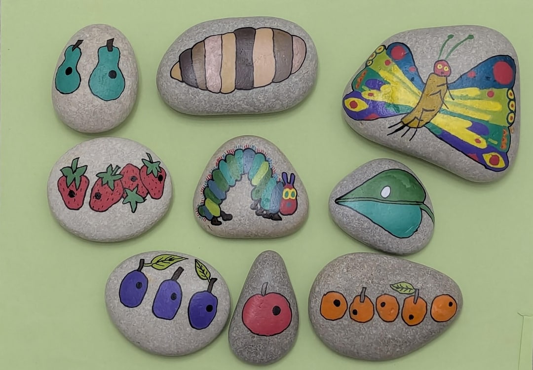The Very Hungry Caterpillar Story Stones - Etsy UK