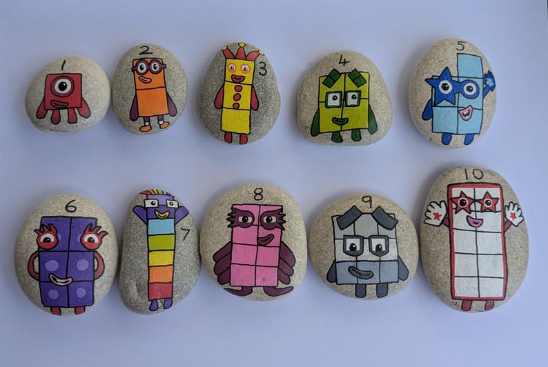 Numberblocks Stones 1-10 - Etsy