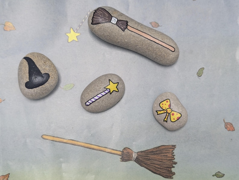 Room on the Broom Story Stones - Etsy