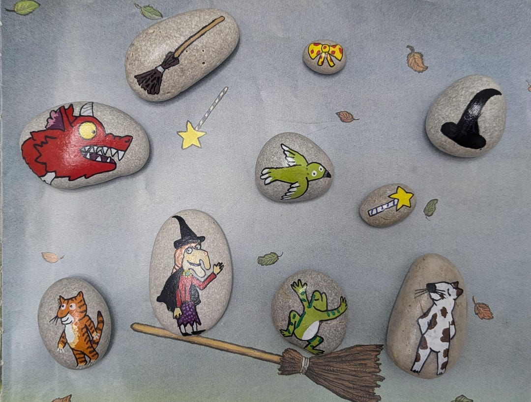Room on the Broom Story Stones - Etsy