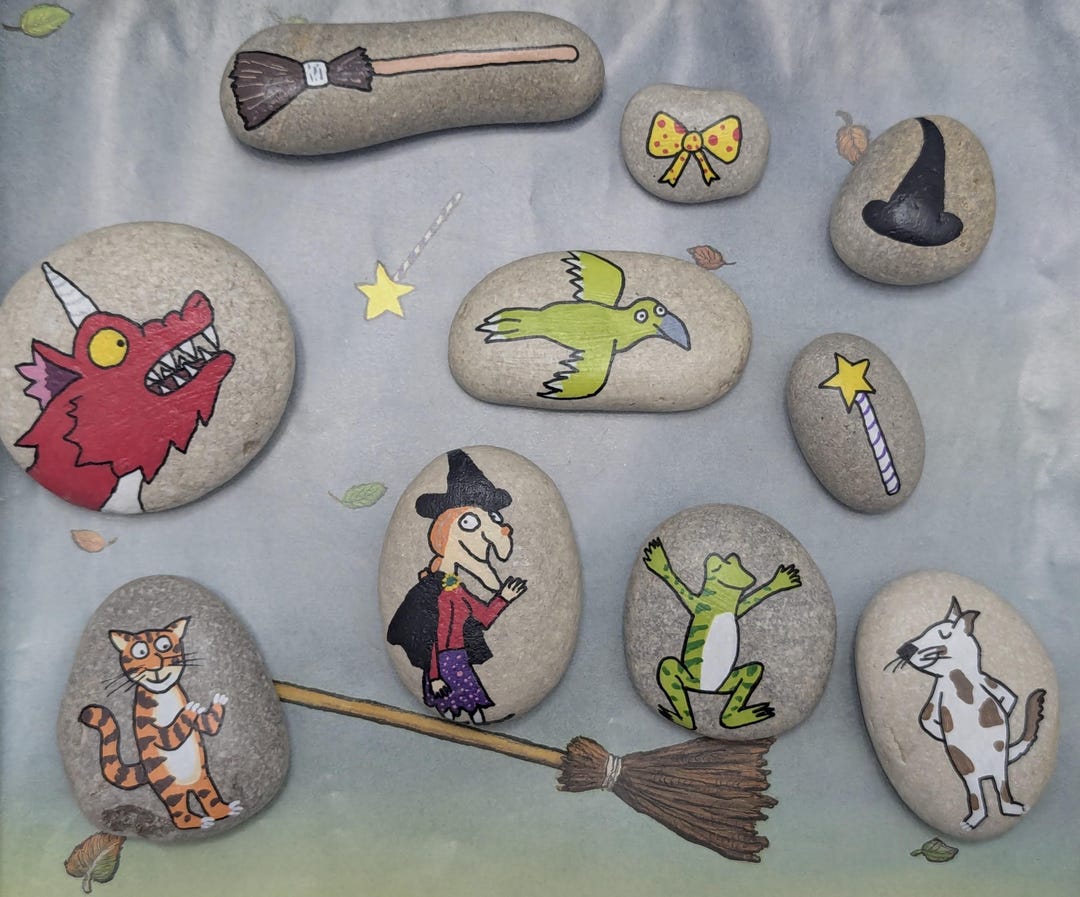 Room on the Broom Story Stones - Etsy