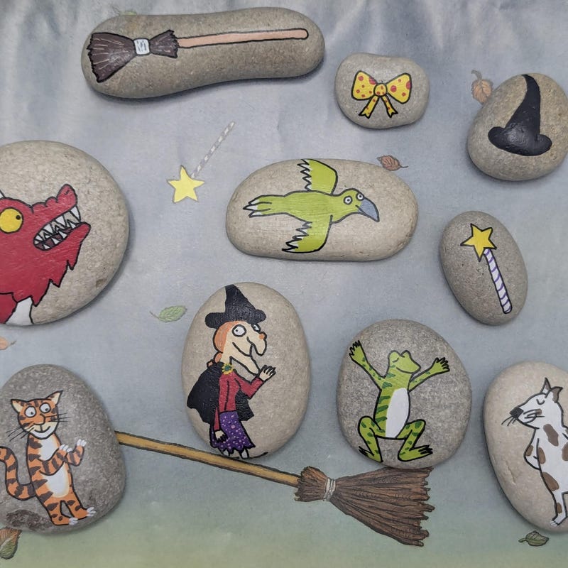 Halloween Story the Broom and the Witch - Etsy UK