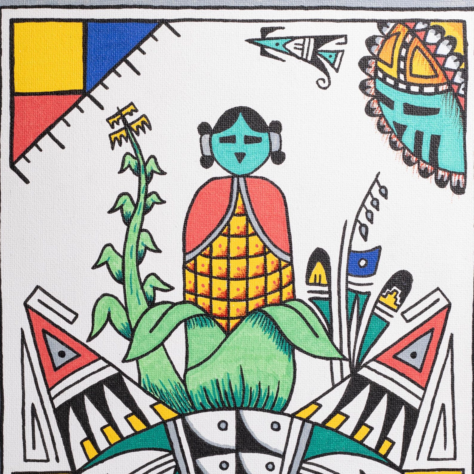 Pueblo-influenced 9"x12" Hand Painted Corn Maiden - Etsy