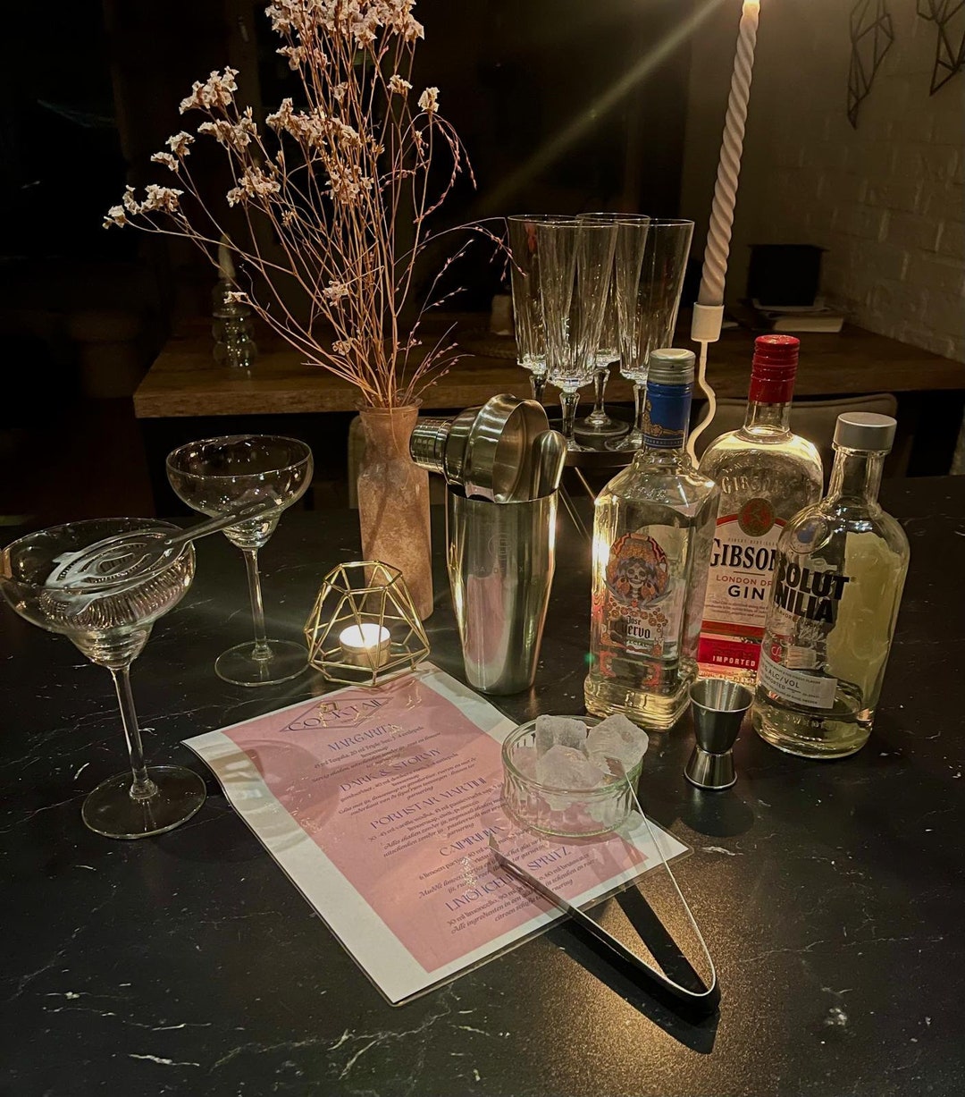 Girls Night Birthday Cocktail Menu Women's Birthday Cocktail Menu With ...