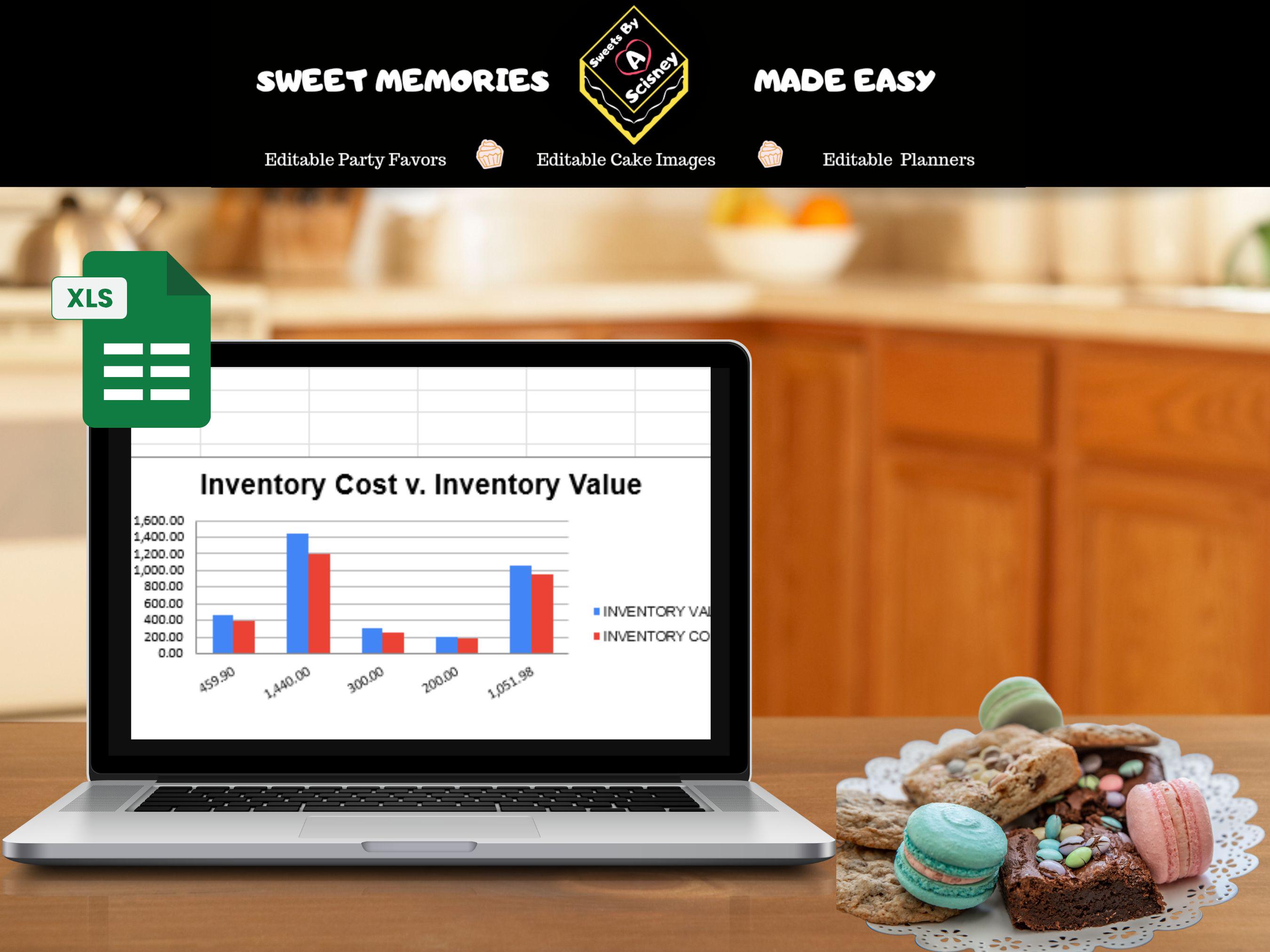 Bakery Inventory Tracker | Editable Excel Spreadsheet for Business ...