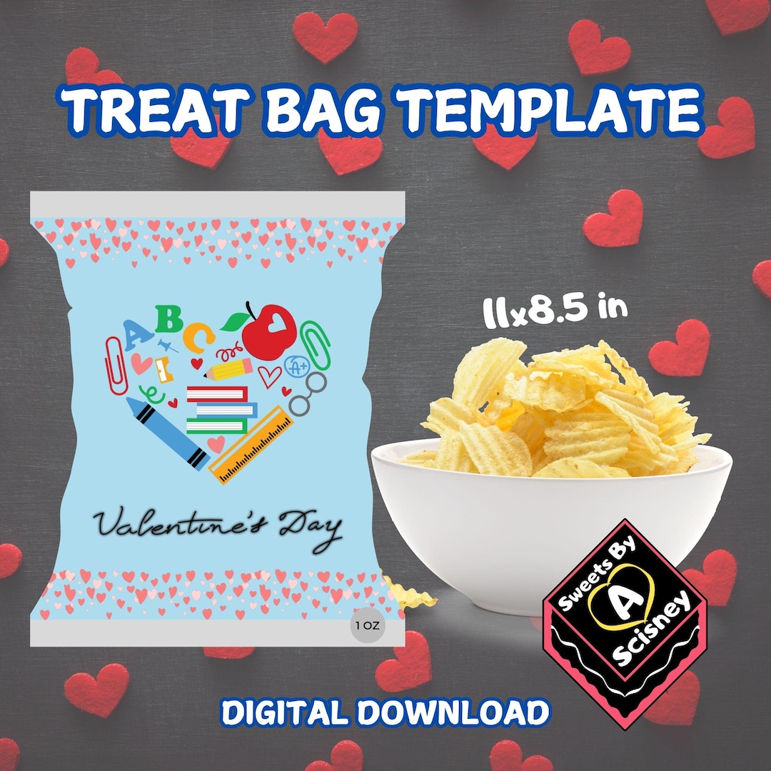 Valentines Templates for Classroom Exchange | Editable Snack Bag for ...