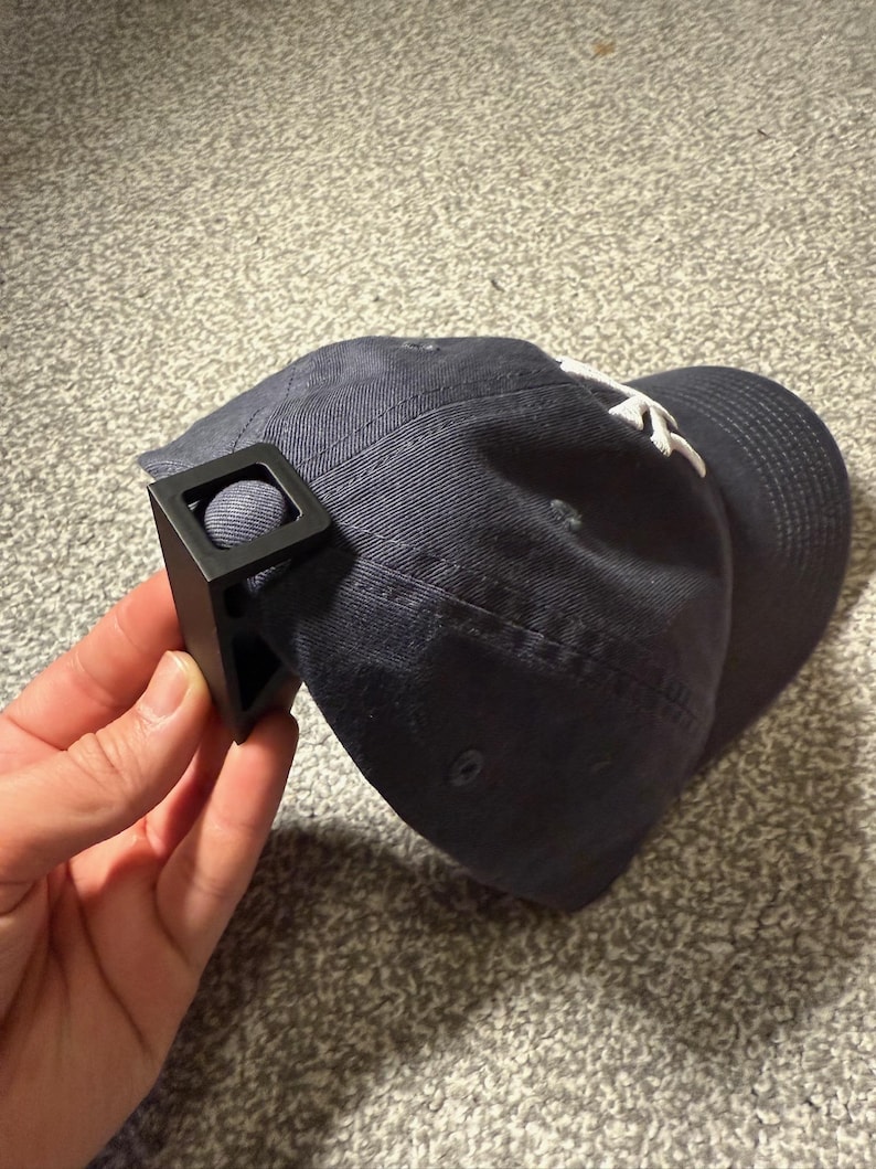 Minimalist Cap Wall Mount: Matte Black Hat Display, 3M Tape - Etsy