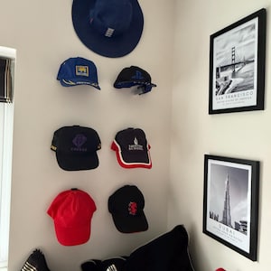 Minimalist Cap Wall Mount: Matte Black Hat Display, 3M Tape - Etsy