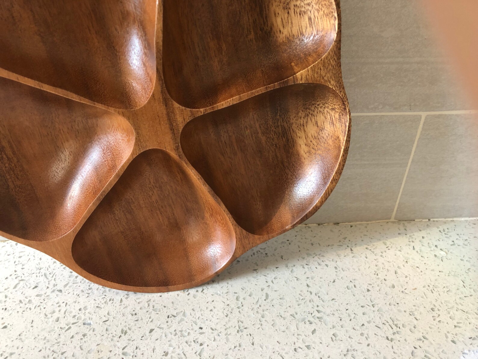 Clover Shaped Monkey Pod Divided Wood Tray Made in the Philippines - Etsy
