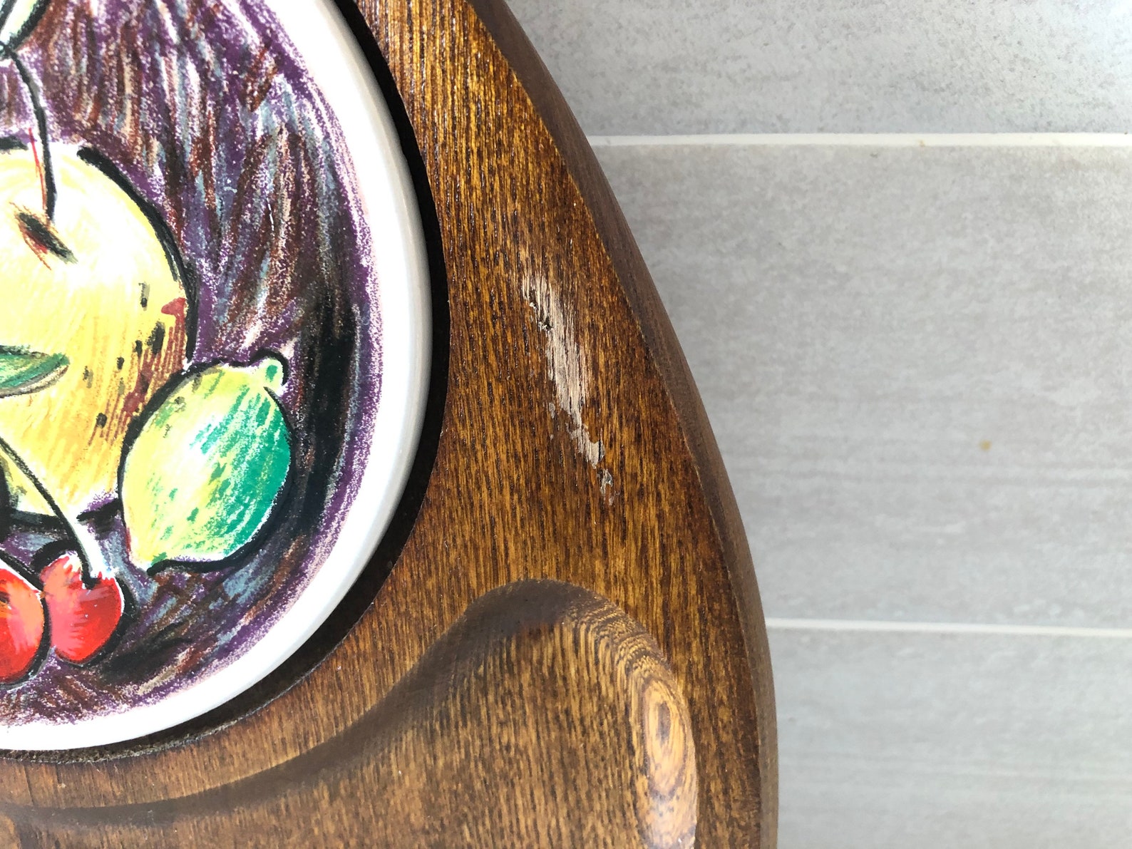 Fred Press Sere Wood MCM Pineapple Cheese and Cracker Tray With Knife ...